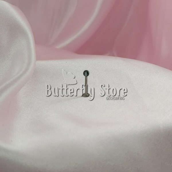 Piercing Mentón Con Bolitas Lineas Negras y Blancas (251) - Butterfly Store