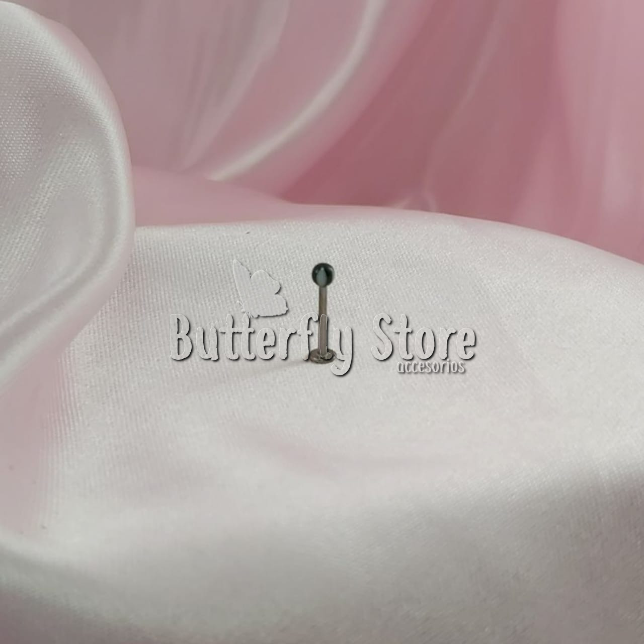 Piercing Mentón Con Bolitas Lineas Negras y Blancas (251) - Butterfly Store